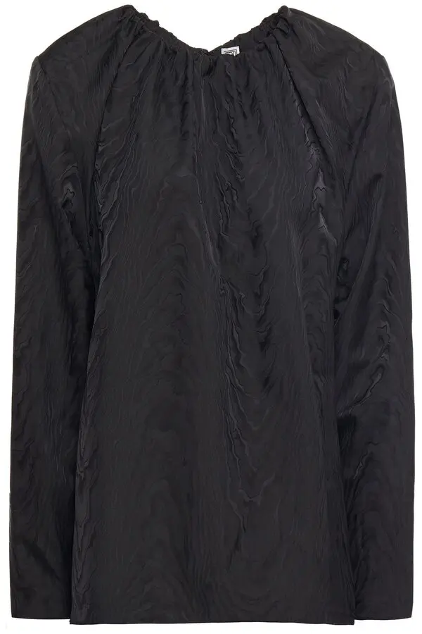 TOTEME Vibra Gathered Satin-moire Blouse Size