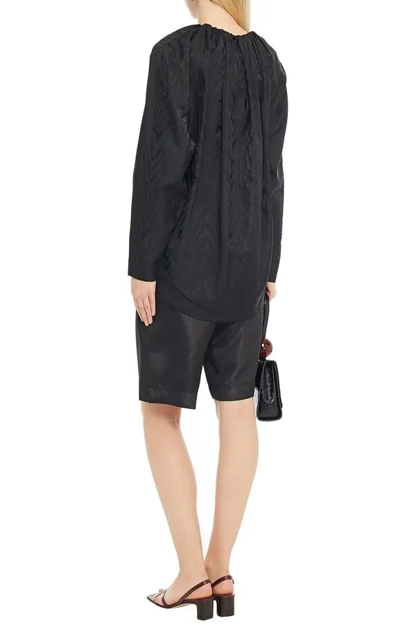 TOTEME Vibra Gathered Satin-moire Blouse Size