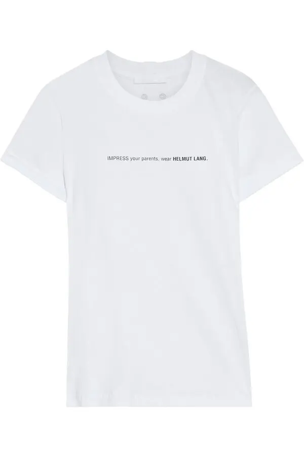 Helmut Lang Printed Cotton-jersey T-shirt - White