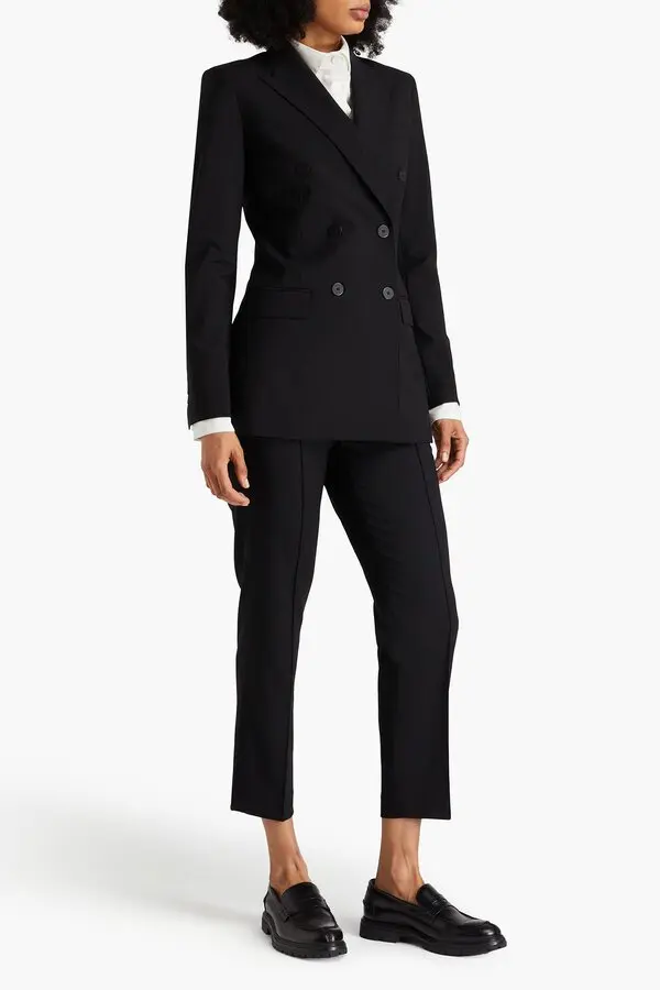 Theory Double-breasted Wool-blend Blazer - Black
