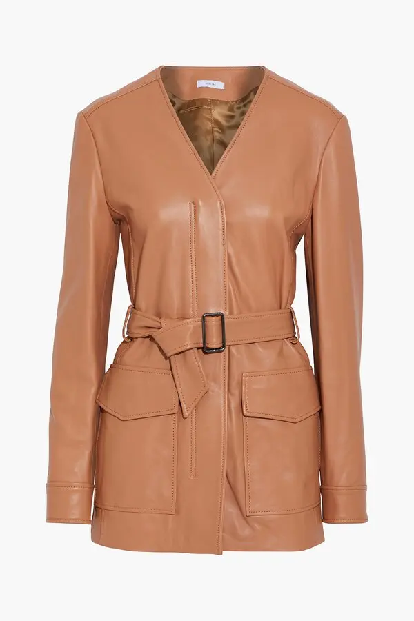 Iris & Ink Brigitte Belted Leather Jacket
