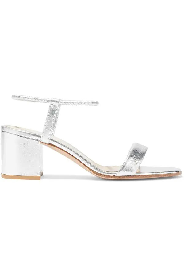 GIANVITO ROSSI Nikki 60 Metallic Leather Sandals