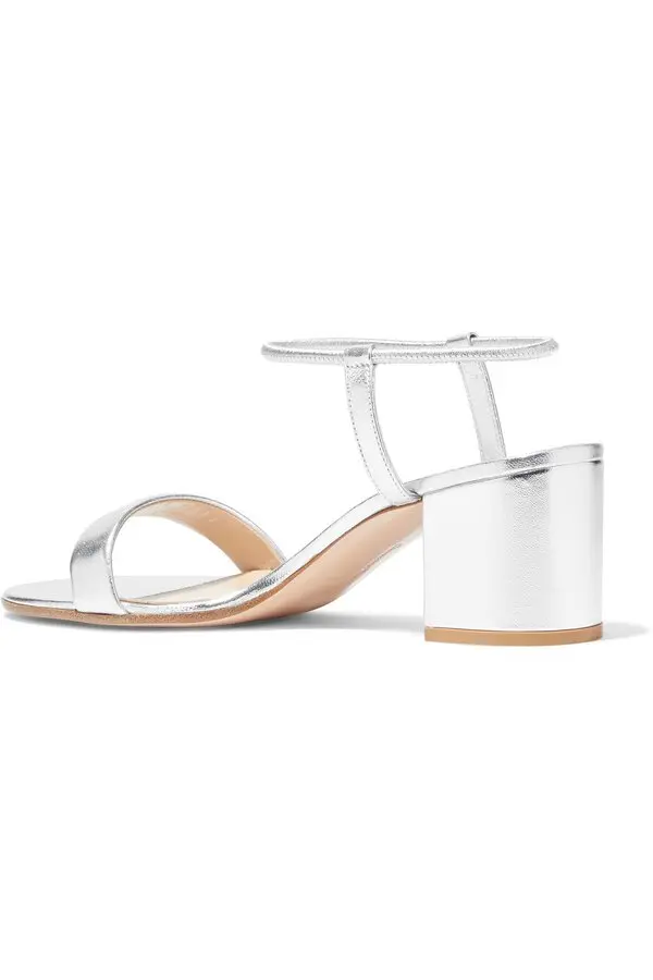 GIANVITO ROSSI Nikki 60 Metallic Leather Sandals