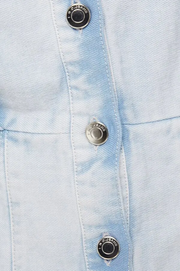 IRO PARIS Raffa Bleached Denim Mini Shirt Dress