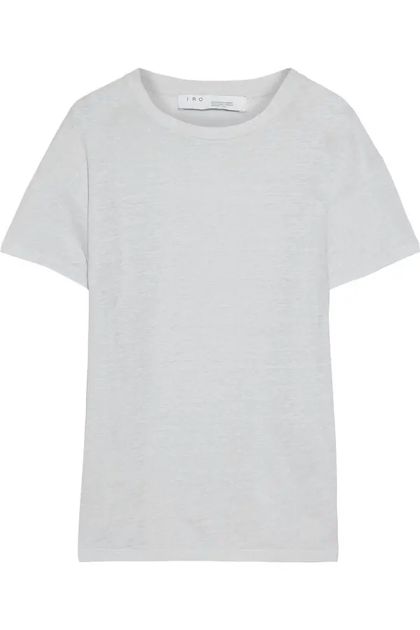 IRO PARIS Hinton Slub Linen-jersey T-shirt - Light Gray