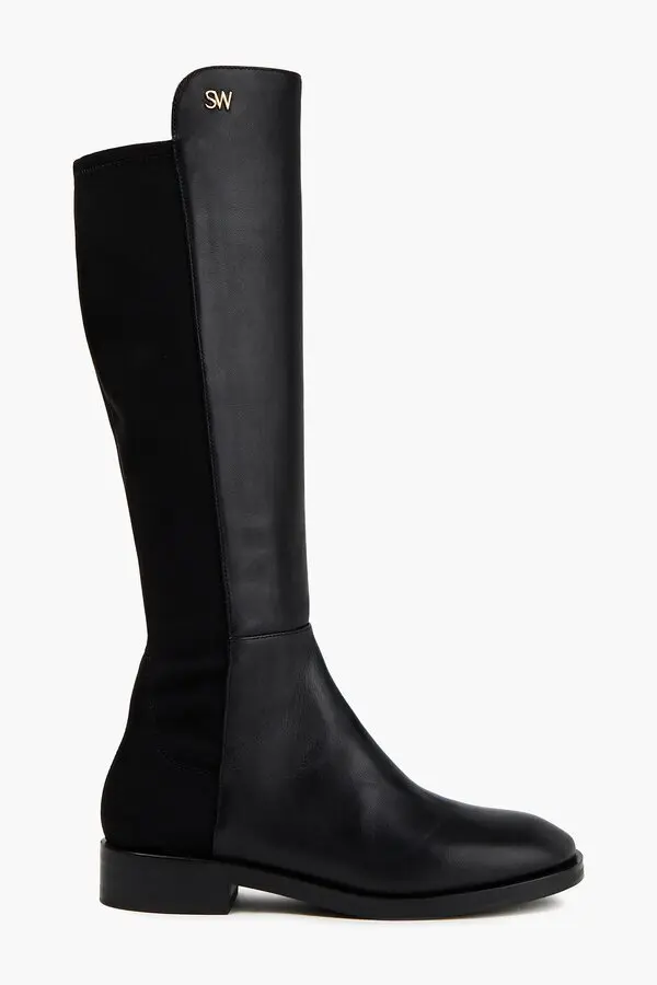 STUART WEITZMAN Keelan Microstretch And Leather Knee Boots