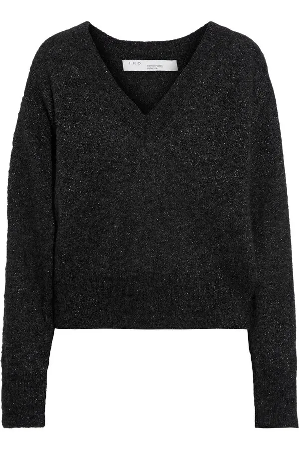 IRO PARIS Dustie Metallic Alpacablend Sweater - Black