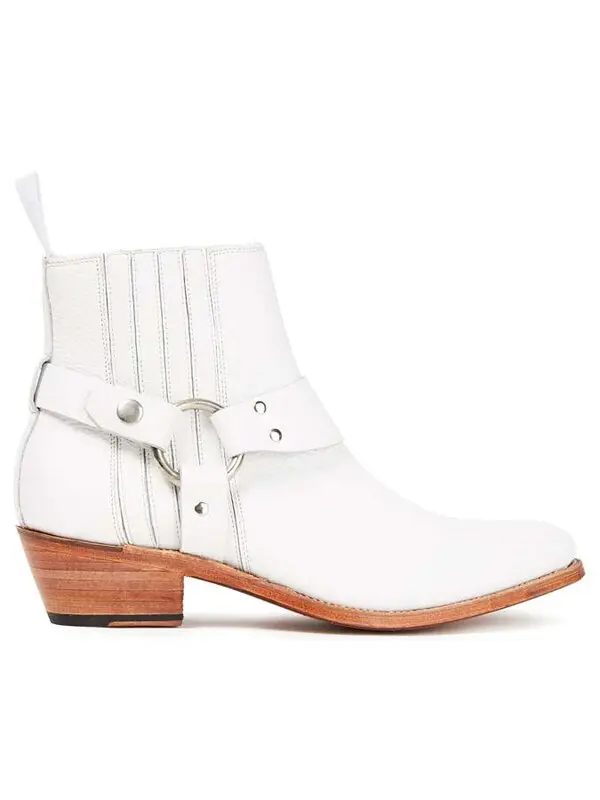 Grenson Marley Ring-embellished Pebbled-leather Ankle Boots