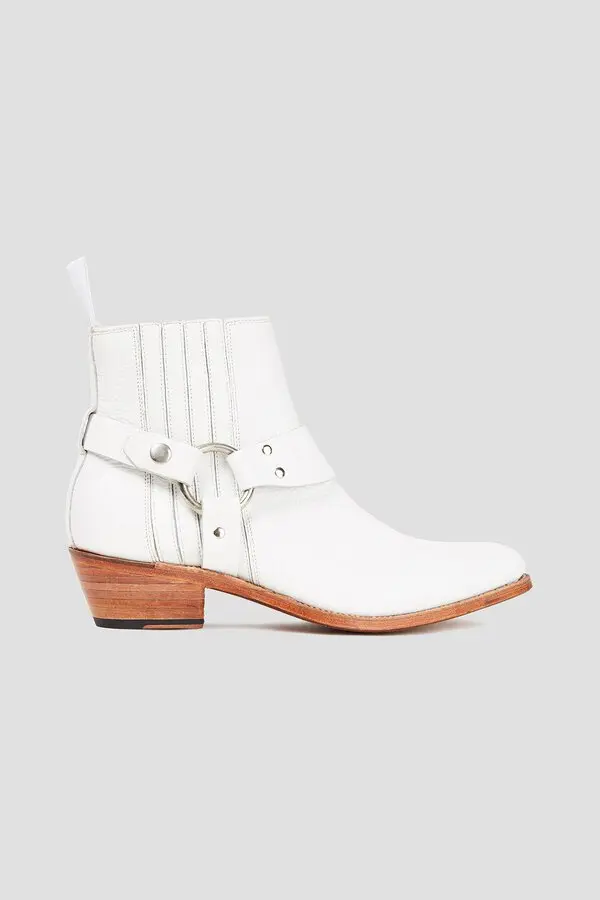 Grenson Marley Ring-embellished Pebbled-leather Ankle Boots