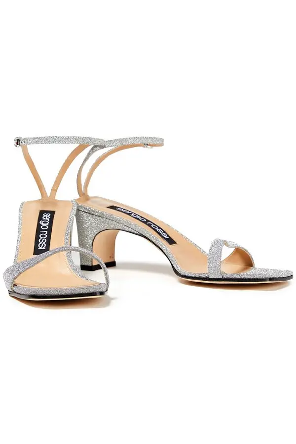 SERGIO ROSSI Sr1 Glittered Leather Sandals