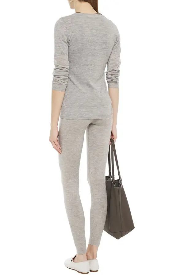 N.peal Mélange Cashmere And Silk-blend Leggings Size