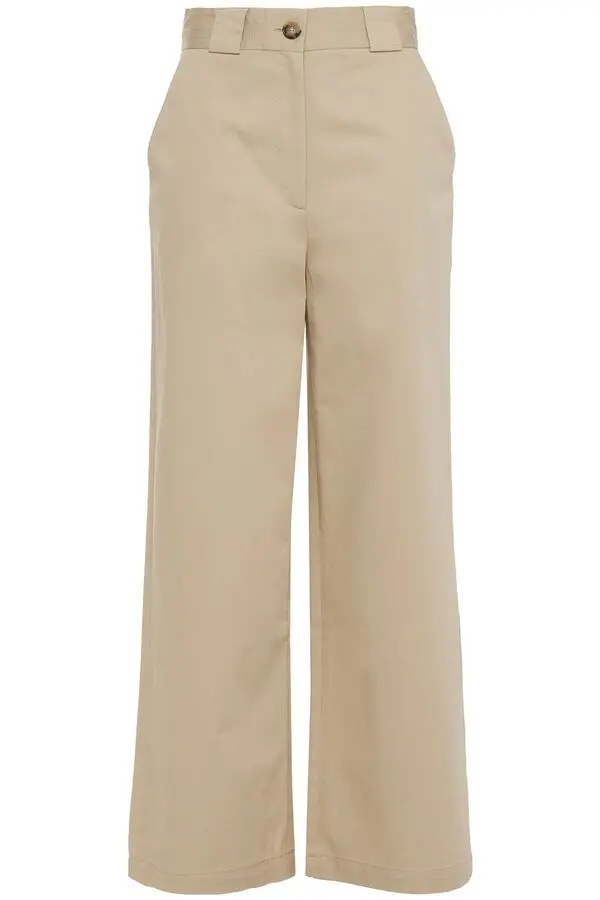 Ba&sh Monica Cotton-blend Twill Wide-leg Pants - Beige