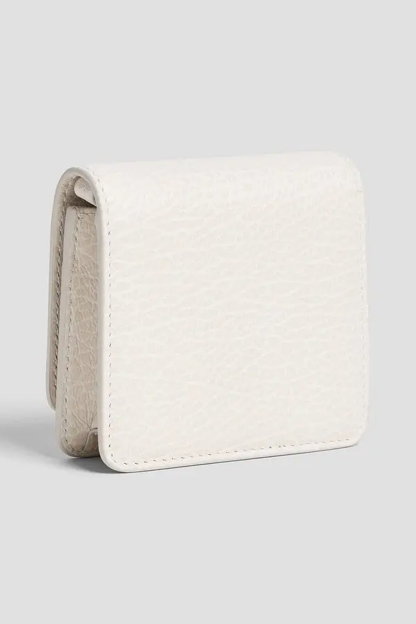 Maison Margiela Pebbled-Leather Wallet In Ivory - 50% Off