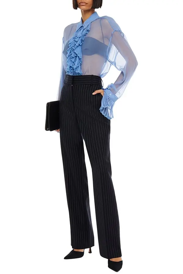 MAISON MARGIELA Ruffled Silkcrepon Blouse