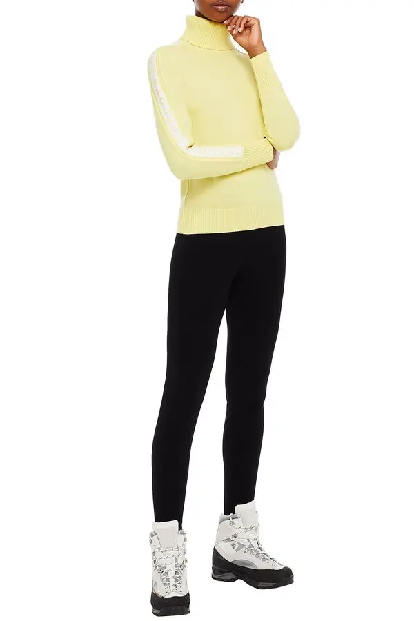 Cordova Merino Wool Jacquard Trim Turtleneck Sweater