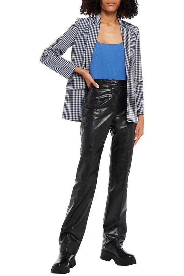 Acne Studios Textured Leather Straight-leg Pants