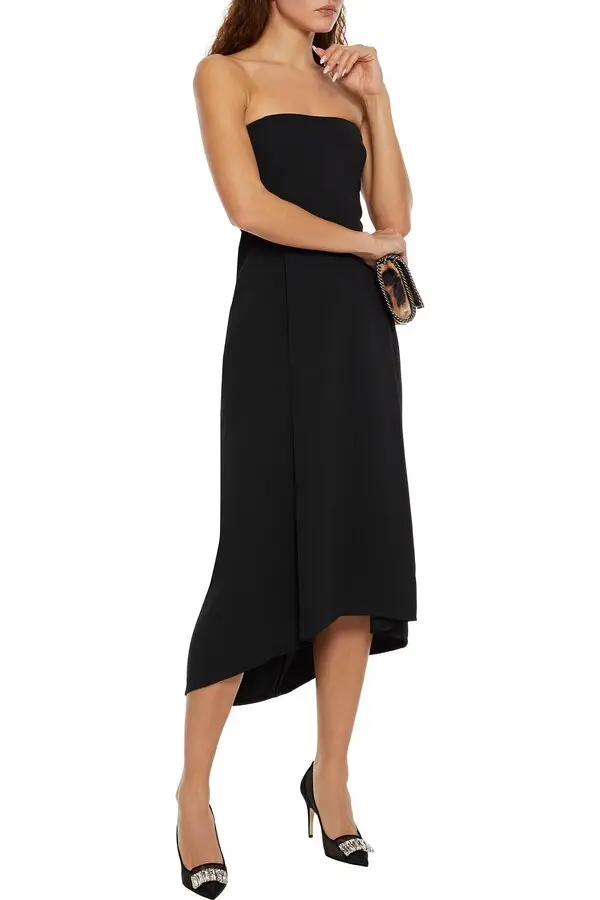victoria beckham strapless dress Sleeveless Twist Detail shine stretch jersey and tactile ruching across the bodice bring a seductive undertone to the Twist Dress Victoria Beckham Strapless Belted Pleated