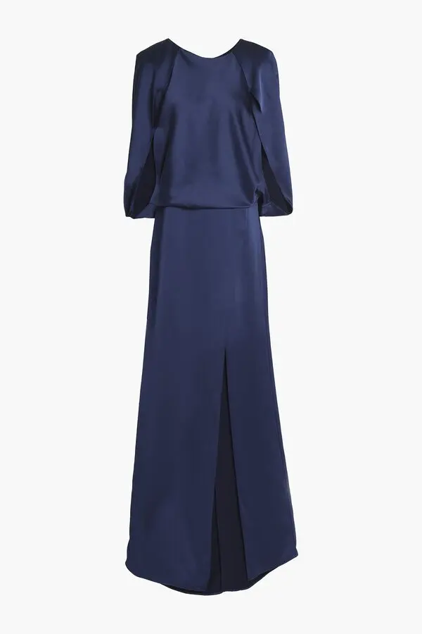 Halston Layered Draped Satin Gown