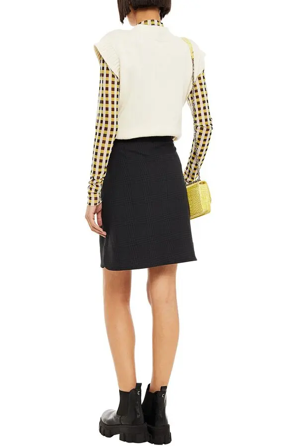 GANNI Checked Woven Mini Skirt