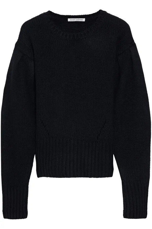 Autumn Cashmere Brushed Knitted Sweater - Black