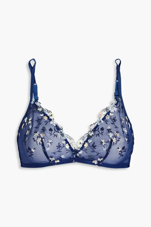 Cosabella Embroidered Stretchmesh Triangle Bra