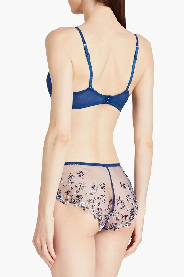 Cosabella Embroidered Stretchmesh Triangle Bra