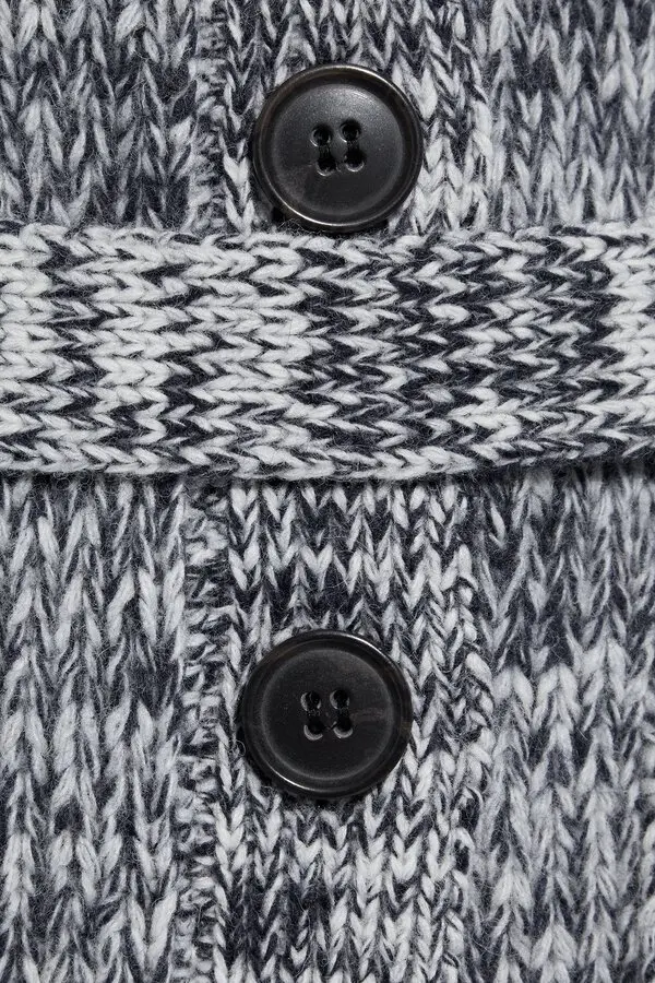 FRAME Belted Marled Woolblend Cardigan