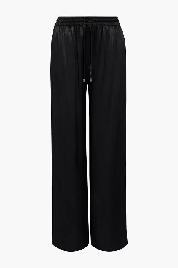 Iris & Ink Geneve Satin Wide-leg Pants - Black