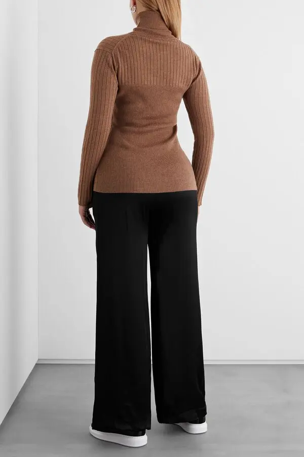 Iris & Ink Geneve Satin Wide-leg Pants