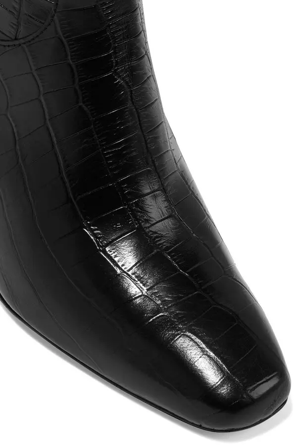 Iris & Ink Coraline Croc-effect Leather Knee Boots
