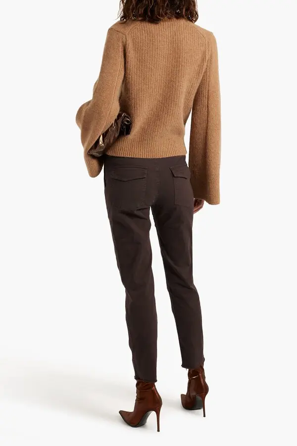 NILI LOTAN Cotton-blend Twill Skinny Pants - Dark Brown