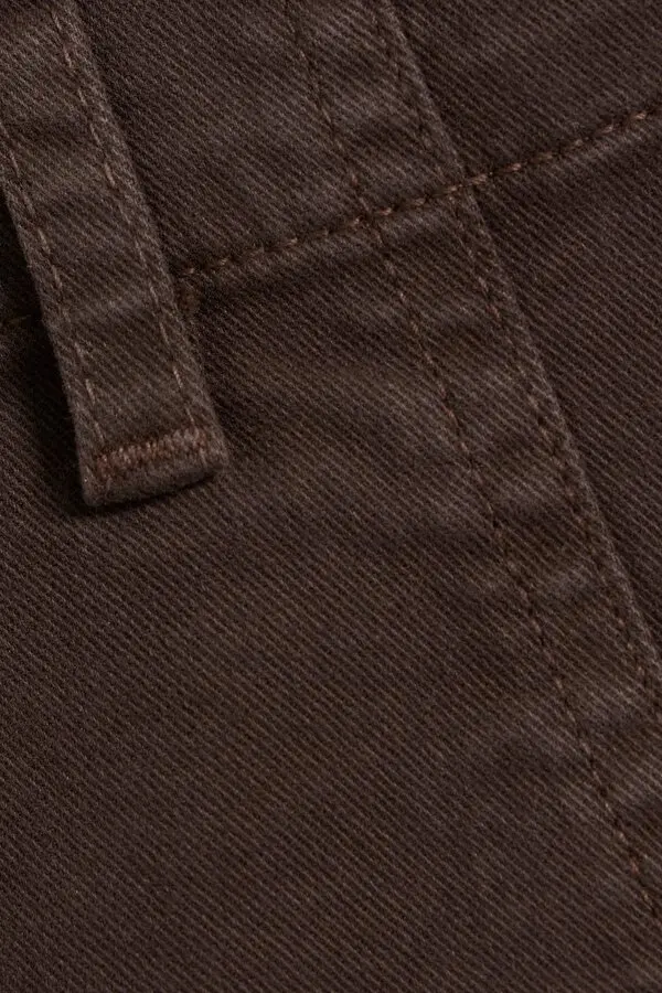 NILI LOTAN Cotton-blend Twill Skinny Pants - Dark Brown