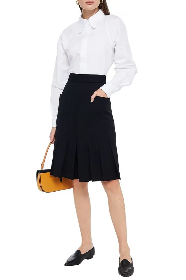 Victoria Beckham Wool-twill Pleated Shorts
