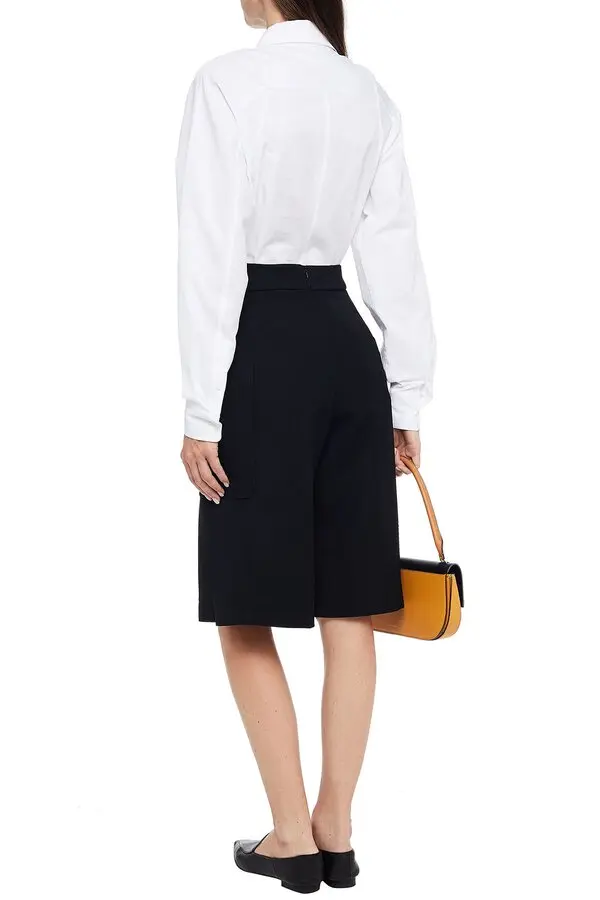 Victoria Beckham Wool-twill Pleated Shorts