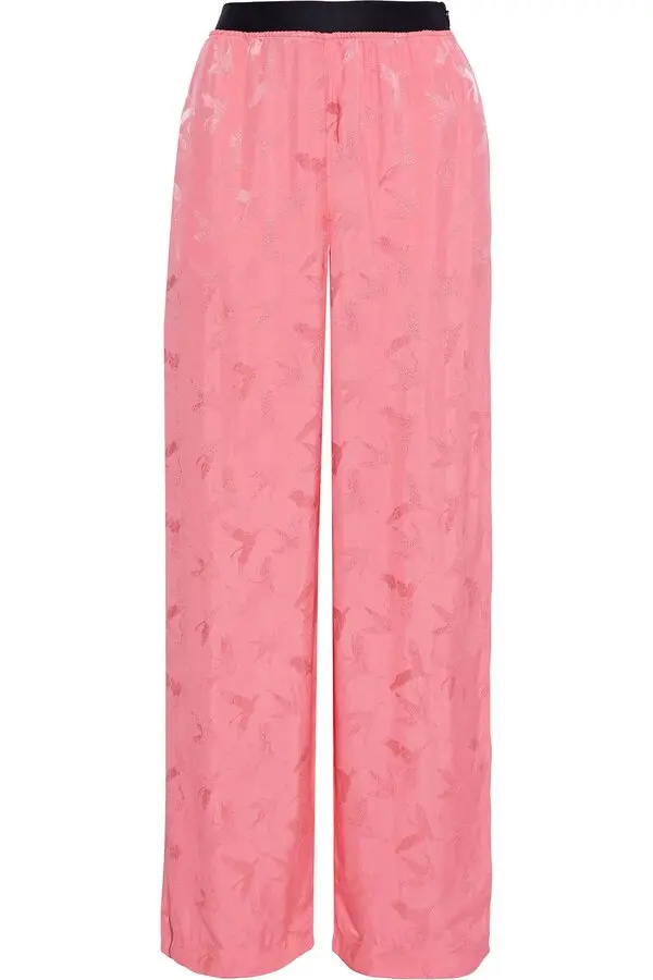 Maje Satin Jacquard Wide-leg Pants - Bubblegum