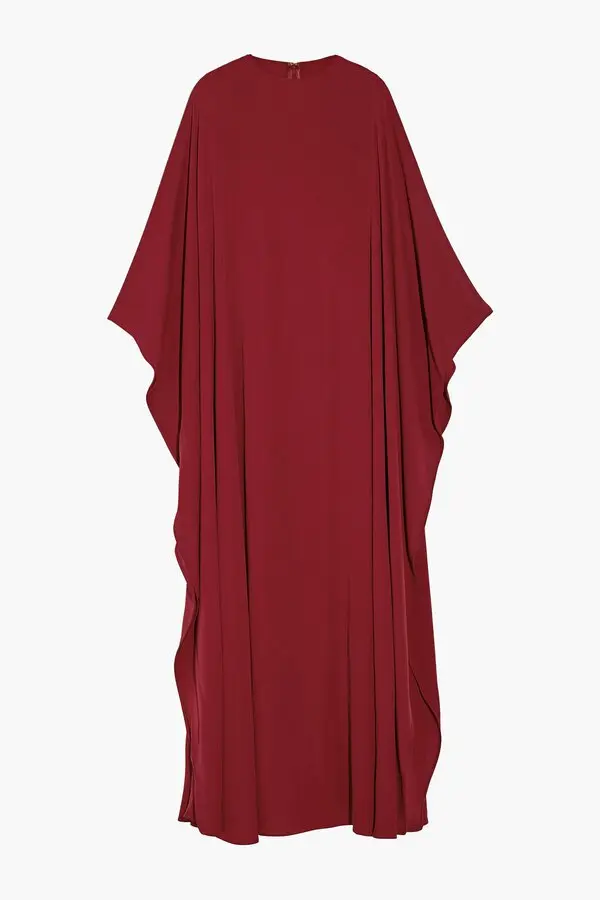 Valentino Garavani Silk-blend Crepe Kaftan Burgundy