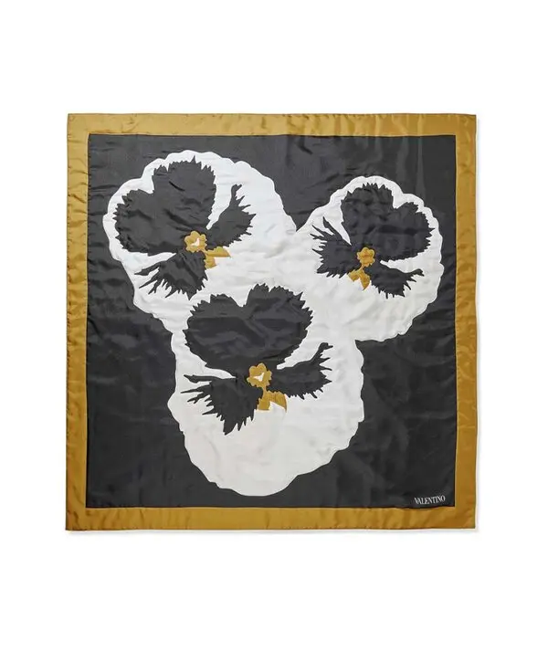 Valentino Garavani - Valentino Garavani - Quilted Silk-twill Scarf - Black - OneSize