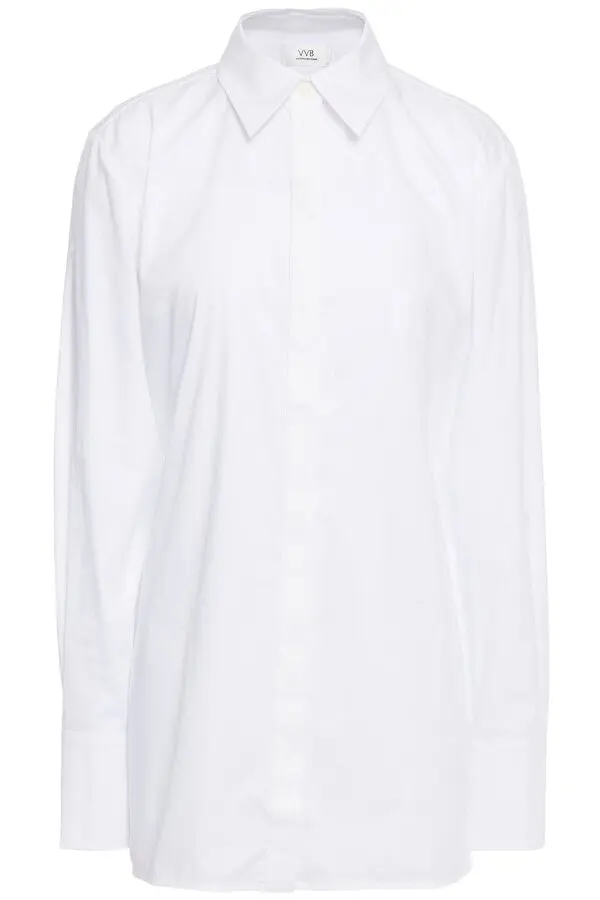 Victoria Beckham Split Back Cotton Poplin Shirt - White