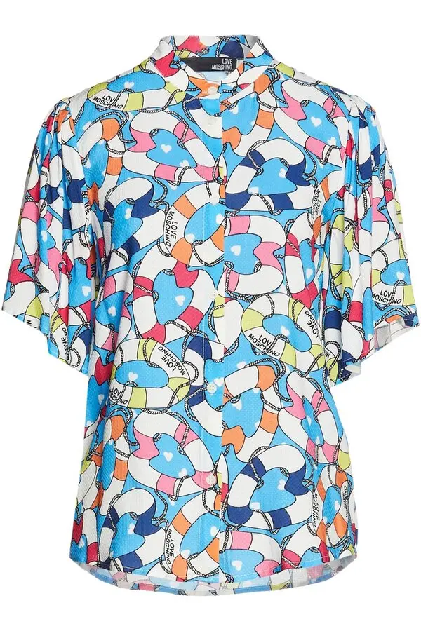 Moschino Printed Jacquard Shirt - Azure