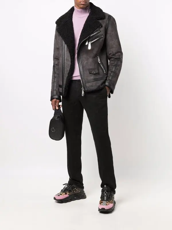 Philipp Plein Iconic Suede Biker Jacket