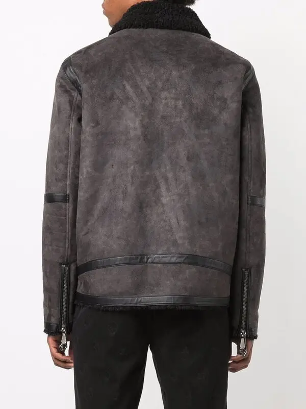 Philipp Plein Iconic Suede Biker Jacket