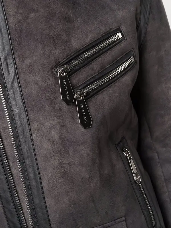 Philipp Plein Iconic Suede Biker Jacket