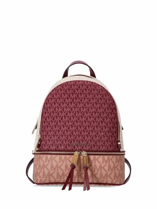 Michael Kors Burgundy and Pink Logo Backpack Dallas Medium Signature Logo Backpack in DEEP FUCHSIA - Sale  main image 2