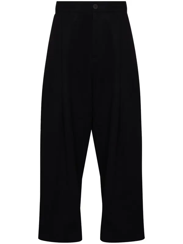 Studio Nicholson Navy Wool Wide-leg Trousers - Blue