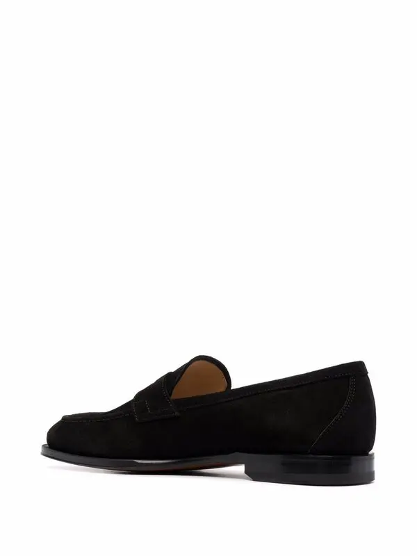 SCAROSSO Stefano Suede Penny Loafers - Black
