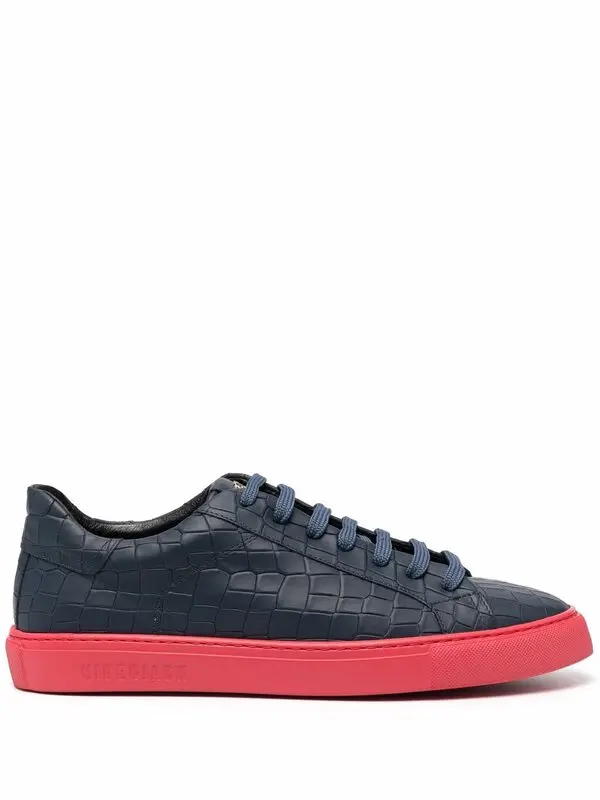 HIDE&JACK Crocodile-embossed Low-top Sneakers - Blue