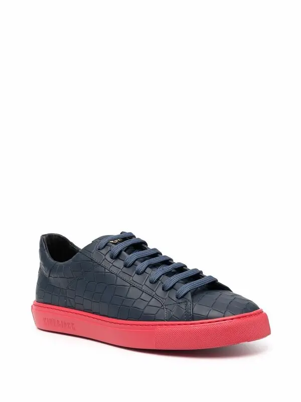 HIDE&JACK Crocodile-embossed Low-top Sneakers - Blue