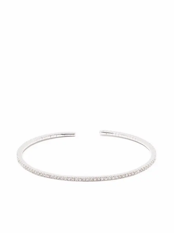 WE BY WHITEBIRD 18kt White Gold Diamond Paulette Bangle - Silver