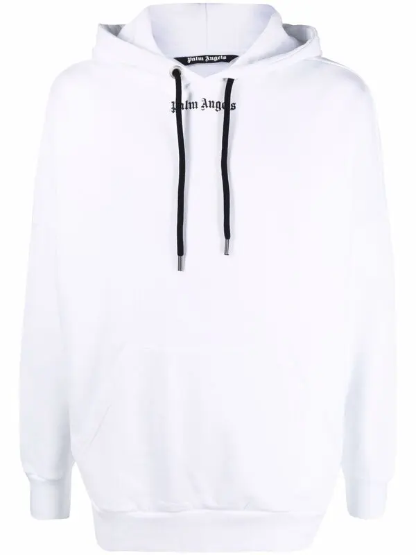 Palm Angels Logo-print Drawstring Hoodie - White