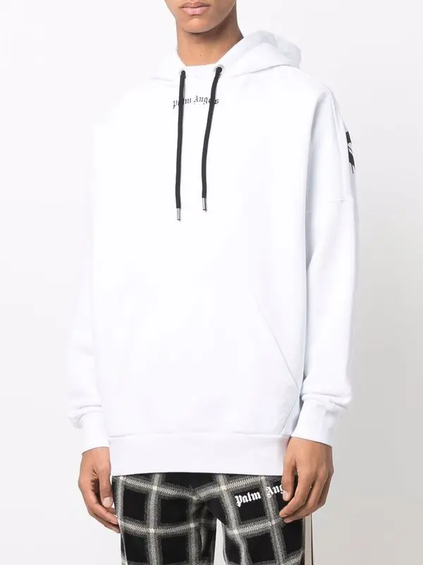 Palm Angels Logo-print Drawstring Hoodie - White